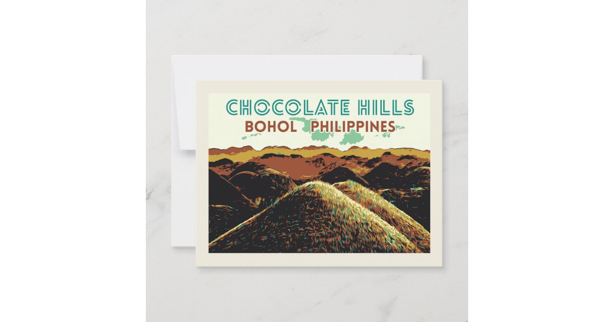 Philippines, Chocolate Hills in Bohol island Postc Postcard | Zazzle