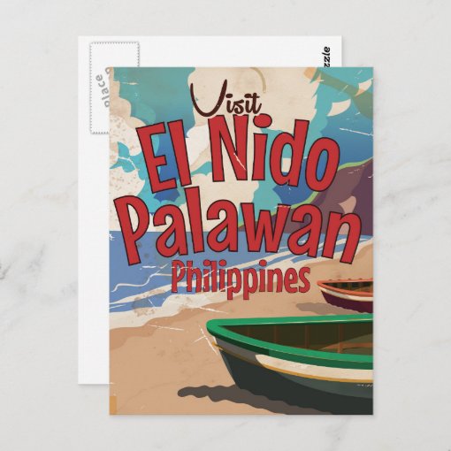 Philippines,El Nido, Palawan Travel poster. Postcard | Zazzle