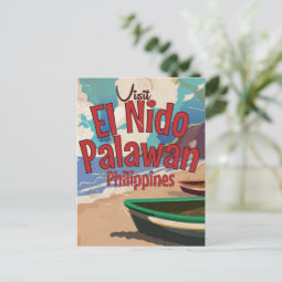 Philippines,El Nido, Palawan Travel poster. Postcard | Zazzle