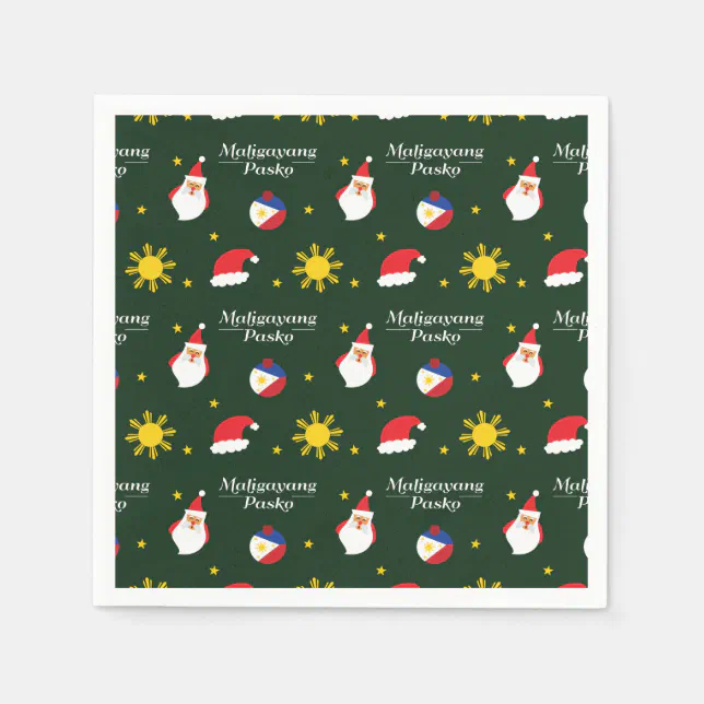 Philippines Filipino Christmas Maligayang Pasko Napkins | Zazzle