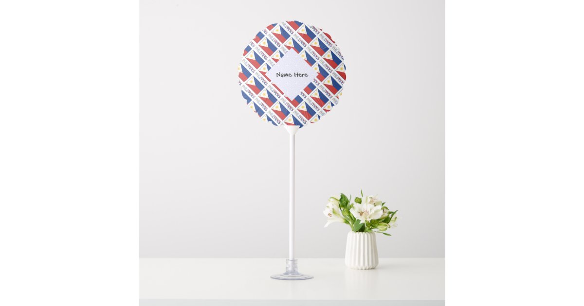 Philippines Filipino Flag Tiled Personalized Name Balloon | Zazzle