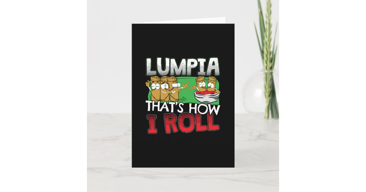 Philippines Filipino Lumpia Food Cartoon Card | Zazzle