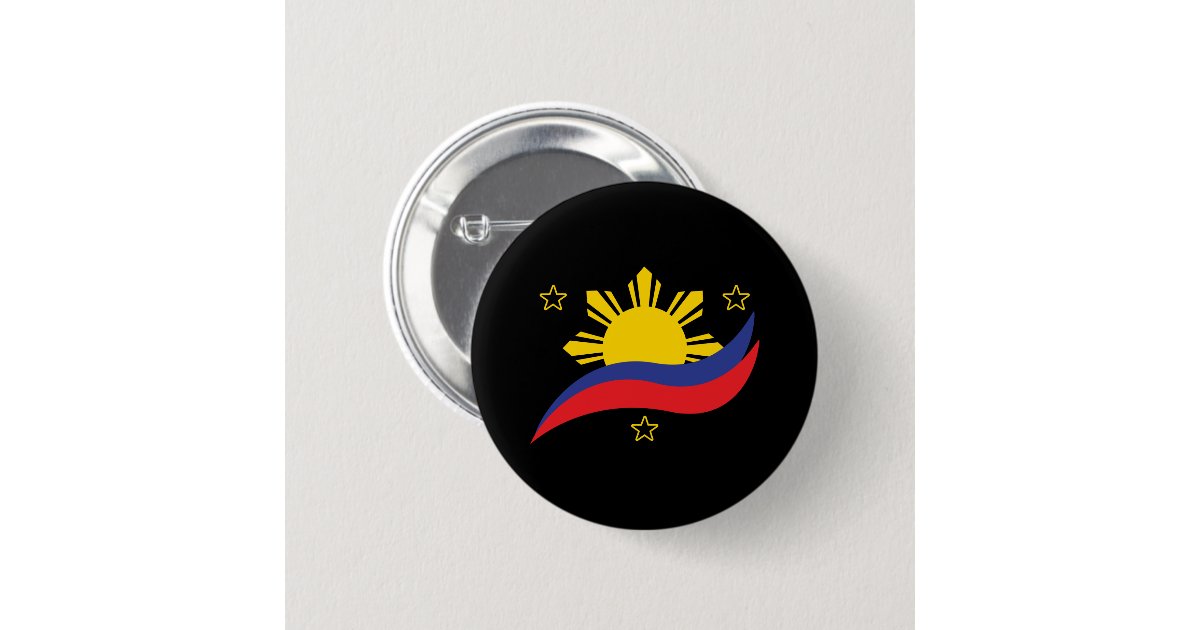 Philippines Filipino Pinoy Flag Button | Zazzle