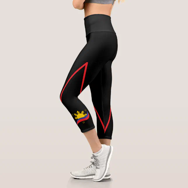 Philippines Filipino Pinoy Flag Capri Leggings | Zazzle