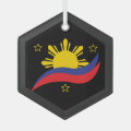 Philippines Filipino Pinoy Flag Glass Ornament | Zazzle