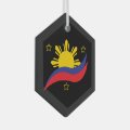 Philippines Filipino Pinoy Flag Glass Ornament | Zazzle