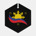 Philippines Filipino Pinoy Flag Glass Ornament | Zazzle