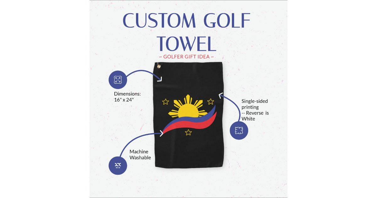 Philippines Filipino Pinoy Flag Golf Towel | Zazzle