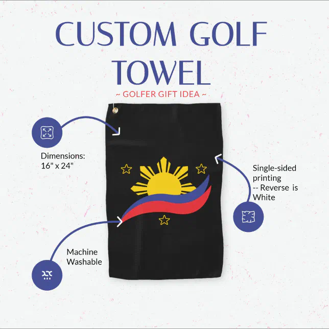 Philippines Filipino Pinoy Flag Golf Towel | Zazzle
