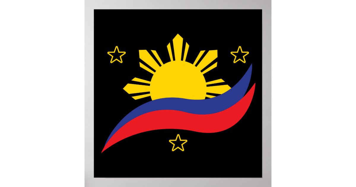 Philippines Filipino Pinoy Flag Poster | Zazzle