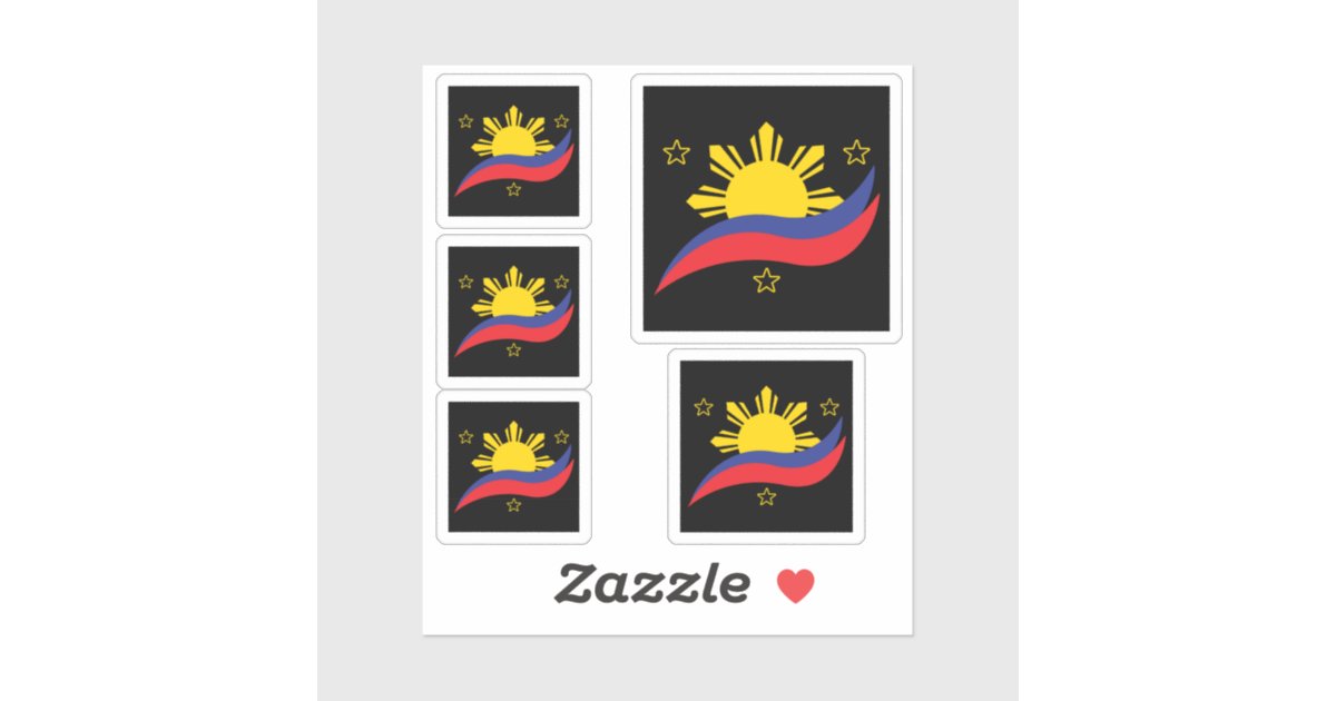 Philippines Filipino Pinoy Flag Sticker | Zazzle