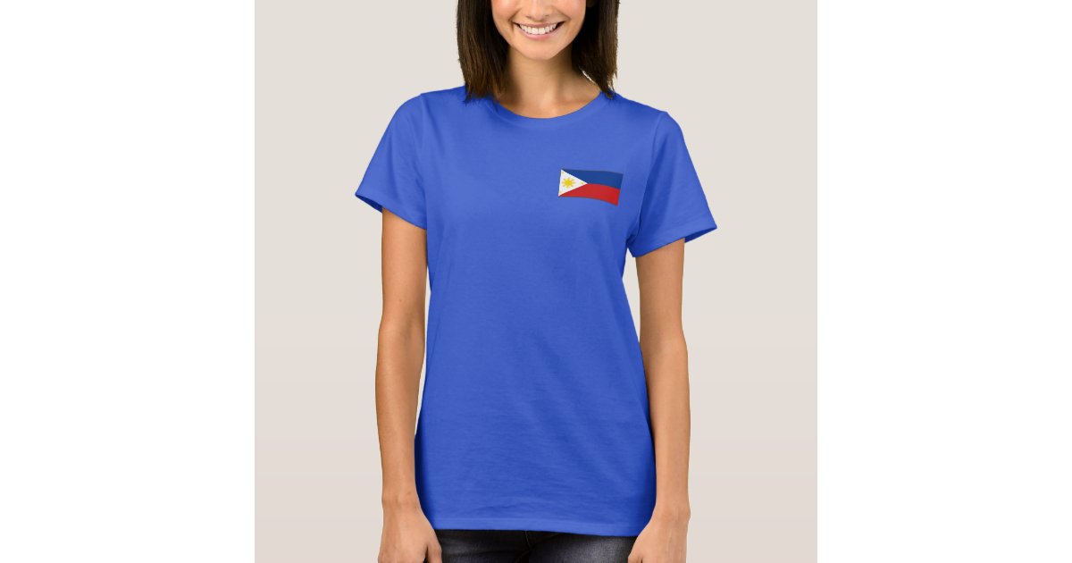 Philippines Flag and Map dk T-Shirt | Zazzle
