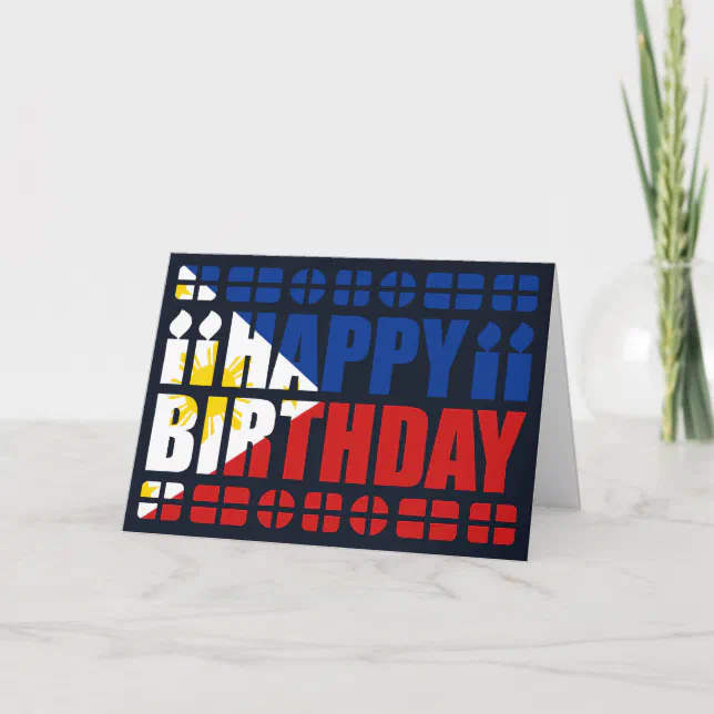 Philippines Flag Birthday Card | Zazzle