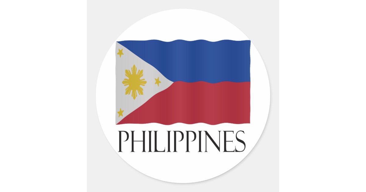 Philippines flag classic round sticker | Zazzle