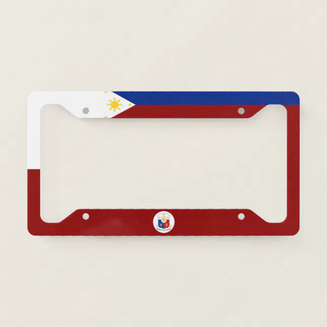 Philippines flag-coat of arms license plate frame | Zazzle