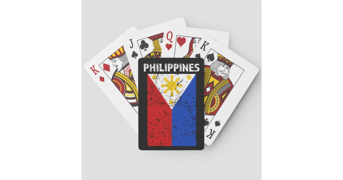 Philippines Flag -Distressed playing cards | Zazzle