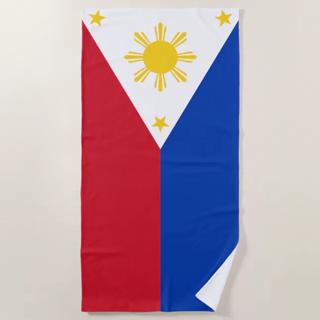 Philippines Flag Filipino Flag Beach Towel | Zazzle