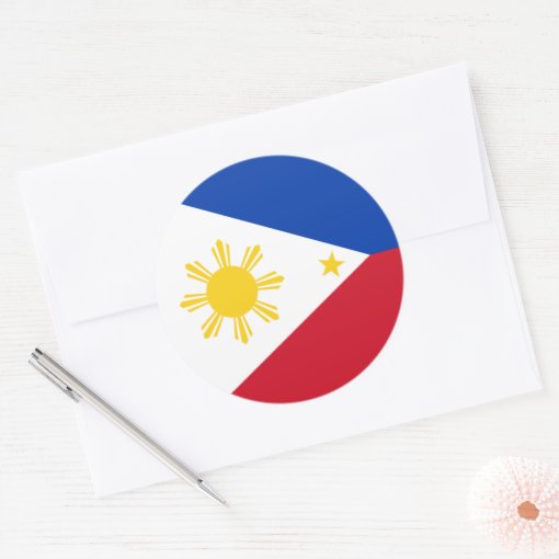Philippines Flag Filipino Flag Classic Round Sticker | Zazzle