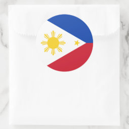 Philippines Flag Filipino Flag Classic Round Sticker | Zazzle