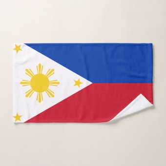 Philippines Flag Filipino Flag Hand Towel | Zazzle