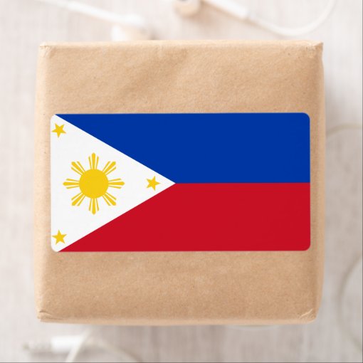 Philippines Flag Filipino Flag Label | Zazzle