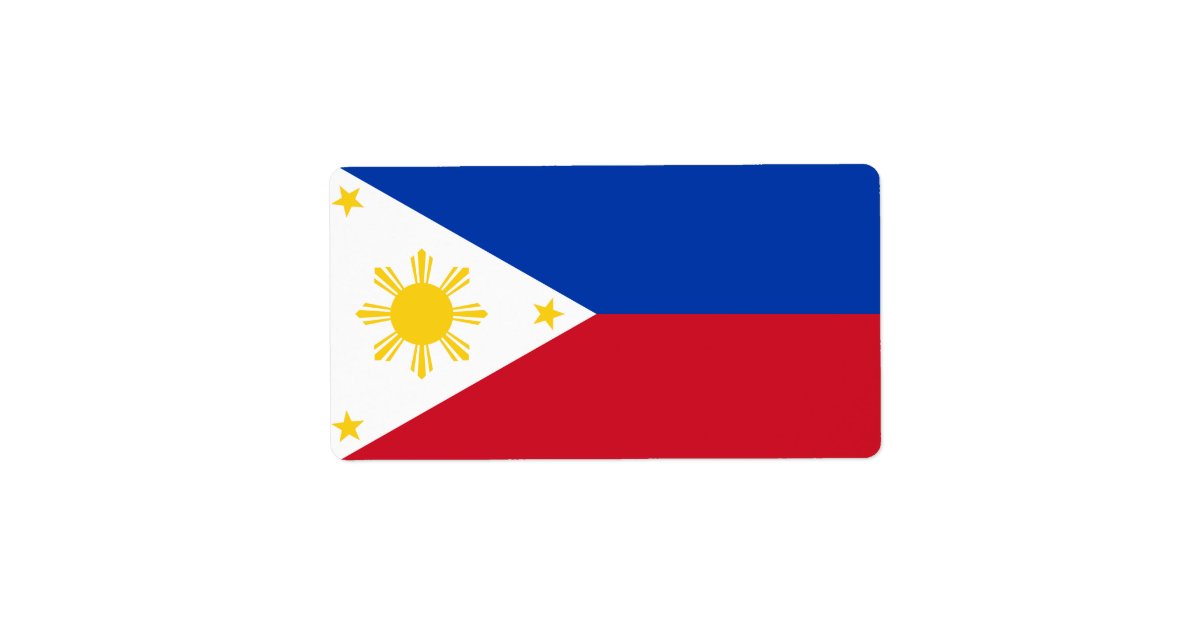 Philippines Flag Filipino Flag Label | Zazzle