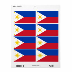 Philippines Flag Filipino Flag Label | Zazzle