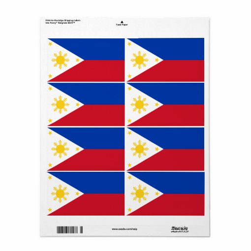 Philippines Flag Filipino Flag Label | Zazzle