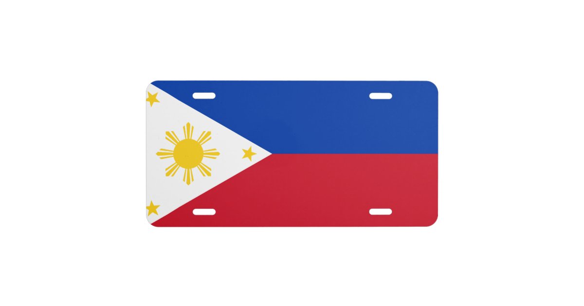 Philippines Flag Filipino Flag License Plate | Zazzle