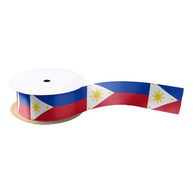 Philippines Flag Filipino Flag Satin Ribbon | Zazzle