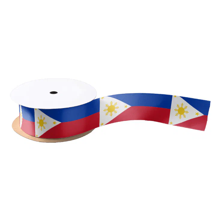 Philippines Flag Filipino Flag Satin Ribbon | Zazzle