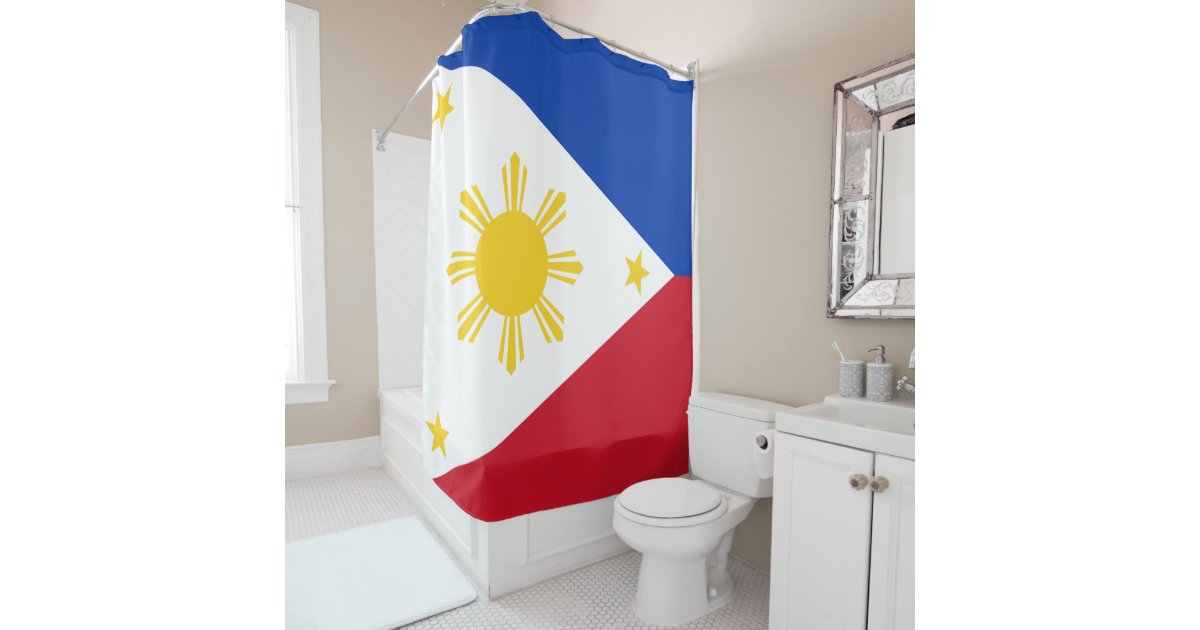Philippines Flag Filipino Flag Shower Curtain | Zazzle