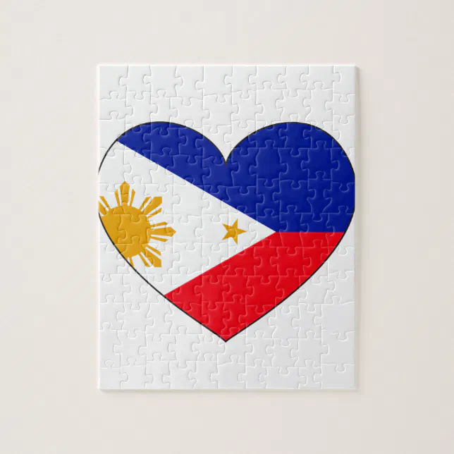 Philippines Flag Heart Jigsaw Puzzle | Zazzle