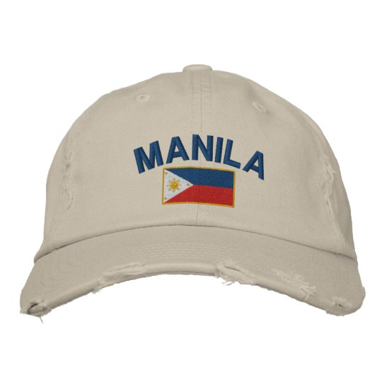 Philippines Flag Manila Embroidered Baseball Hat | Zazzle.com
