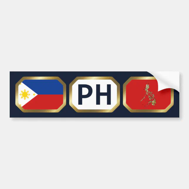 Philippines Flag Map Code Bumper Sticker | Zazzle