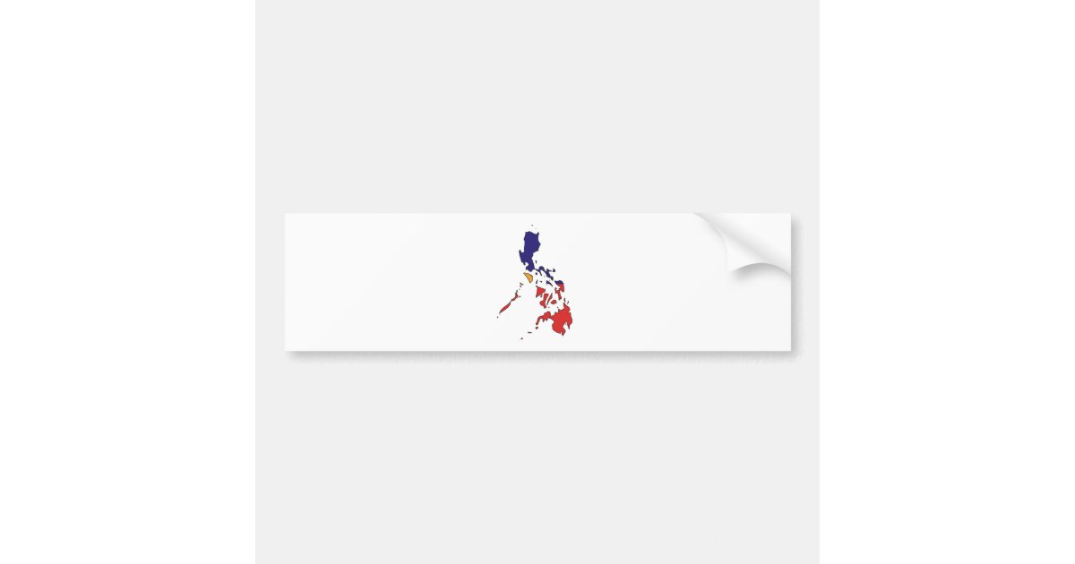 Philippines Flag Map full size Bumper Sticker | Zazzle
