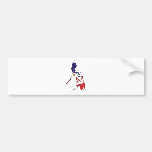 Philippines Flag Map full size Bumper Sticker | Zazzle