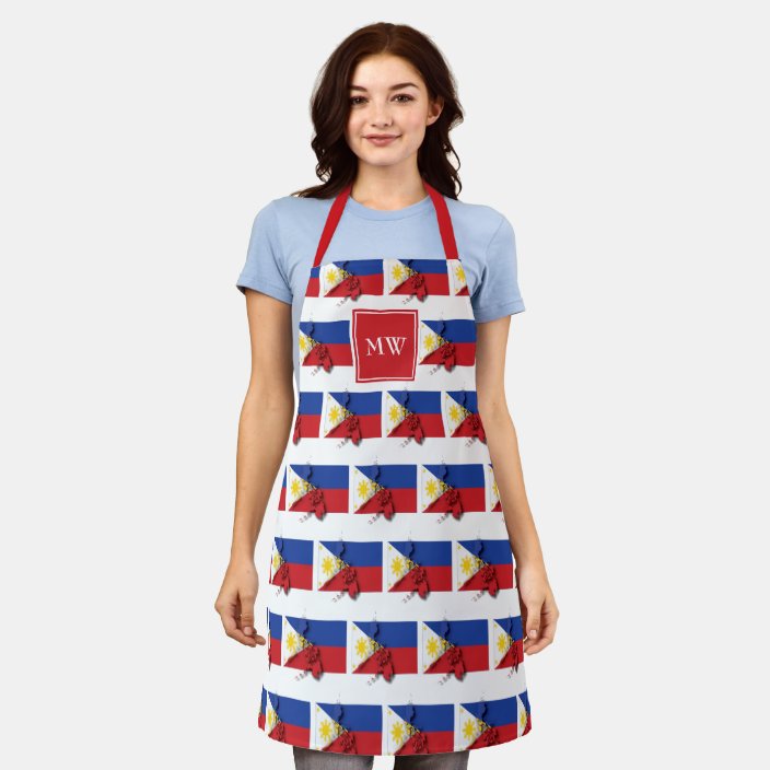 PHILIPPINES FLAG | Monogram | Filipino Apron | Zazzle.com