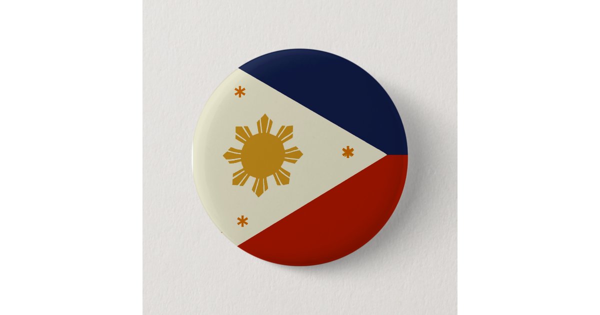 Philippines flag pinback button | Zazzle