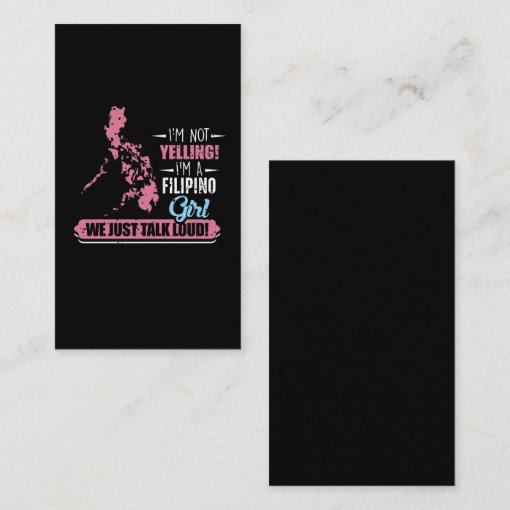 Philippines Girl Humor Filipino Yelling Filipina Business Card | Zazzle