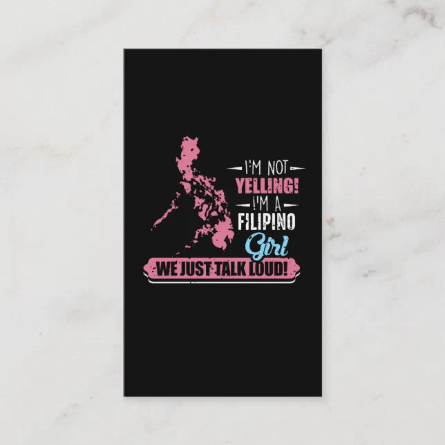 Philippines Girl Humor Filipino Yelling Filipina Business Card | Zazzle