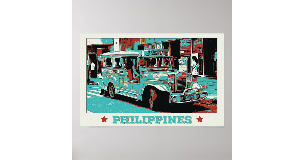 Philippines, iconic jeepney in Manila Poster | Zazzle