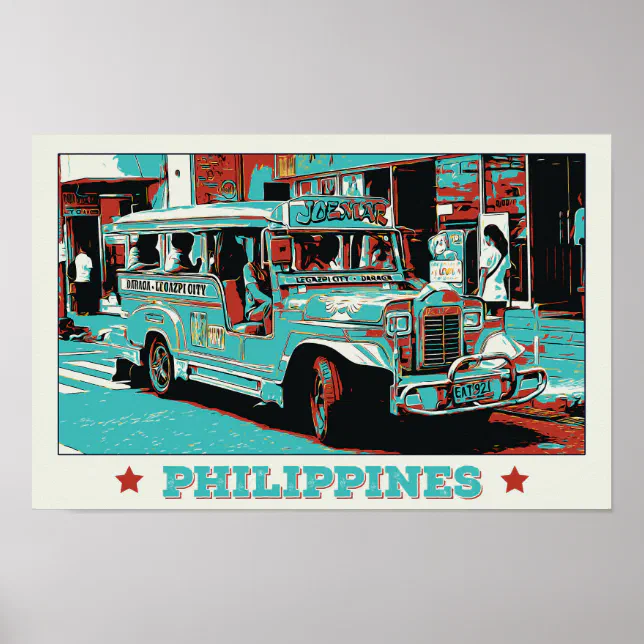 Philippines, iconic jeepney in Manila Poster | Zazzle