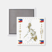 Philippines Map + Flags Magnet | Zazzle