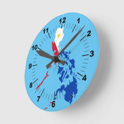 Philippines Map Round Clock | Zazzle