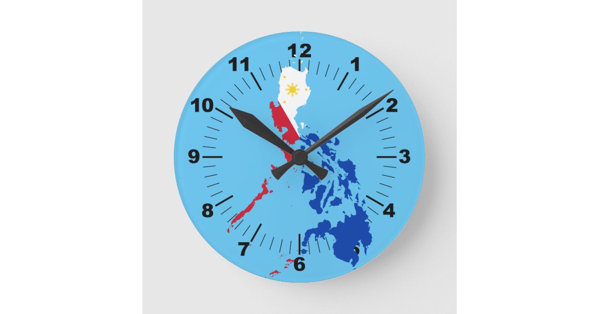 Philippines Map Round Clock | Zazzle
