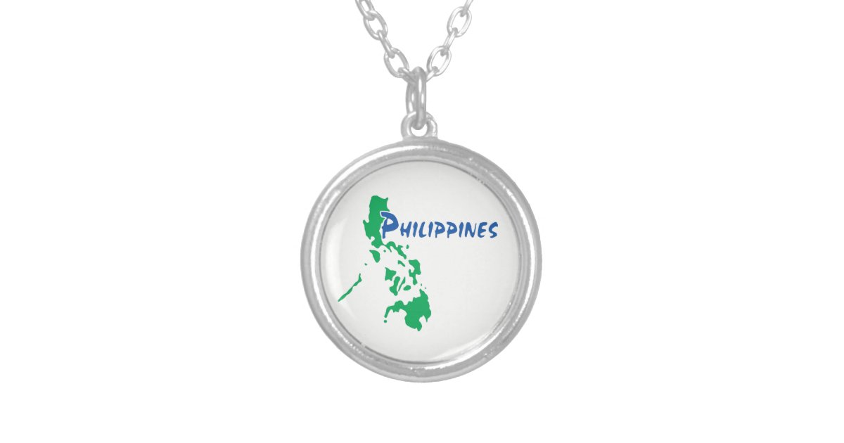 Philippines Map Silver Plated Necklace | Zazzle