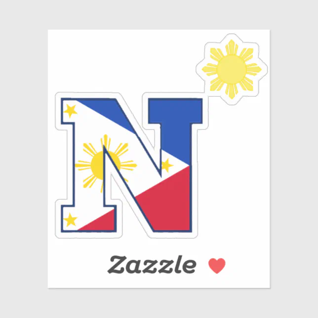 Philippines N Sun Cut Out Sticker | Zazzle