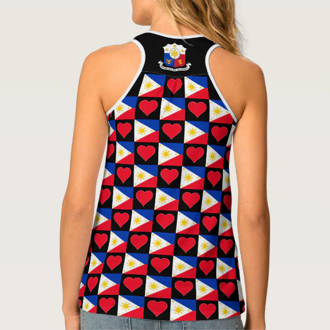 Philippines National Flag Heart Patriotic Filipino Tank Top | Zazzle