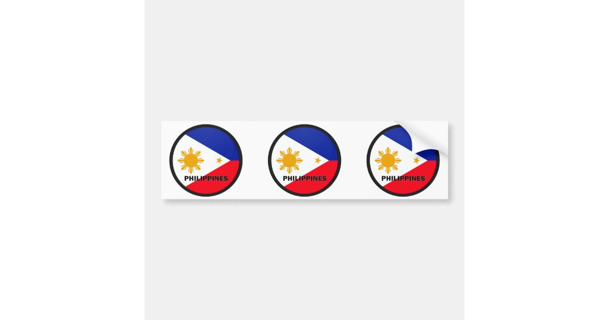 Philippines Roundel quality Flag Bumper Sticker | Zazzle